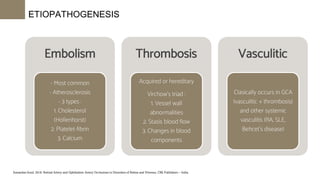 DIAGNOSIS AND MANAGEMENT CENTRAL RETINA L ARTERY OCCLUSION | PDF