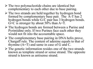 DNA structure and function,watson and crick model of DNA helix ...