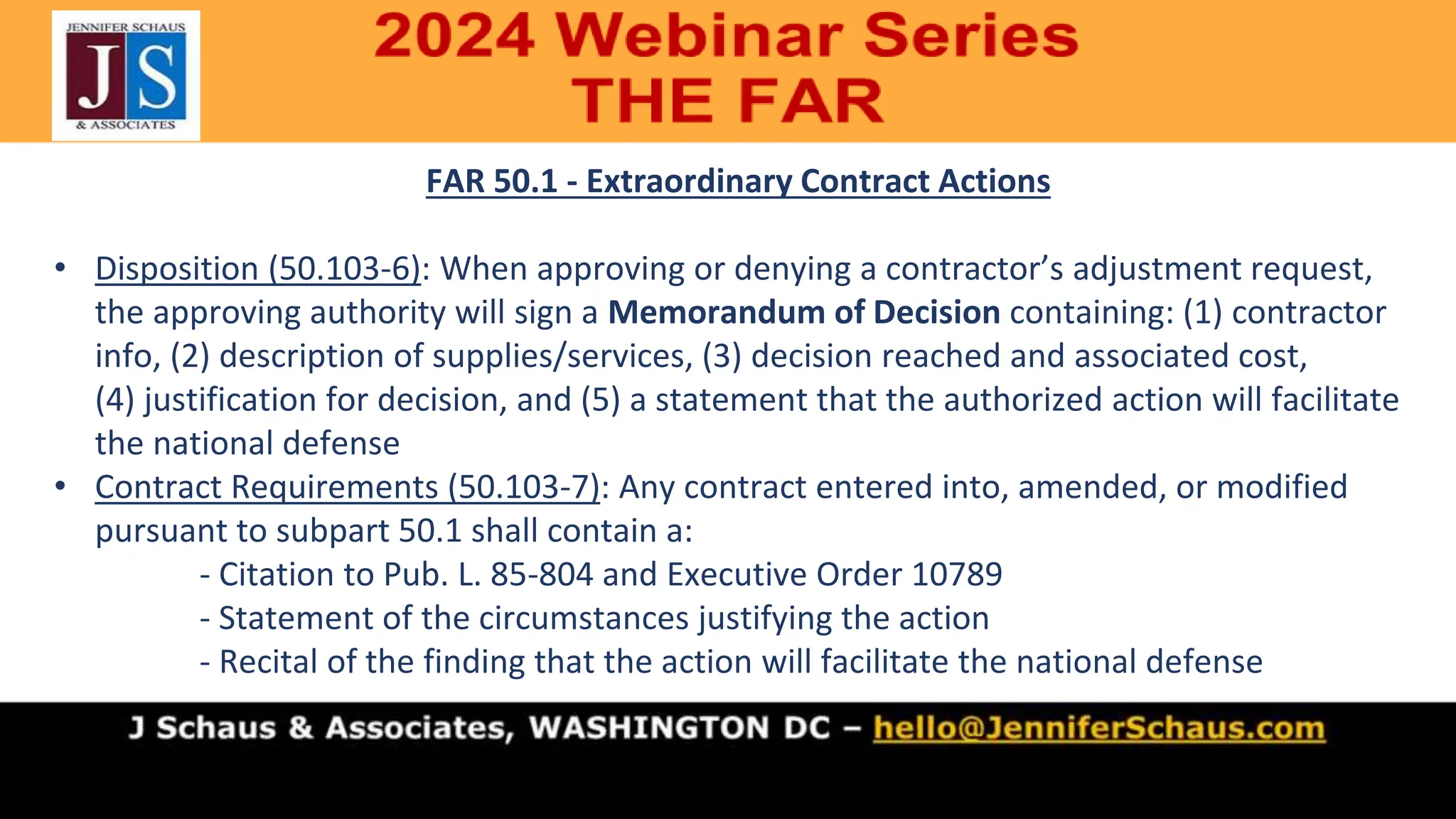 2024: The FAR - Federal Acquisition Regulations, Part 50 | PPTX