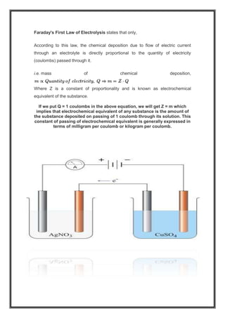 Faradays Law Of Electrolysis