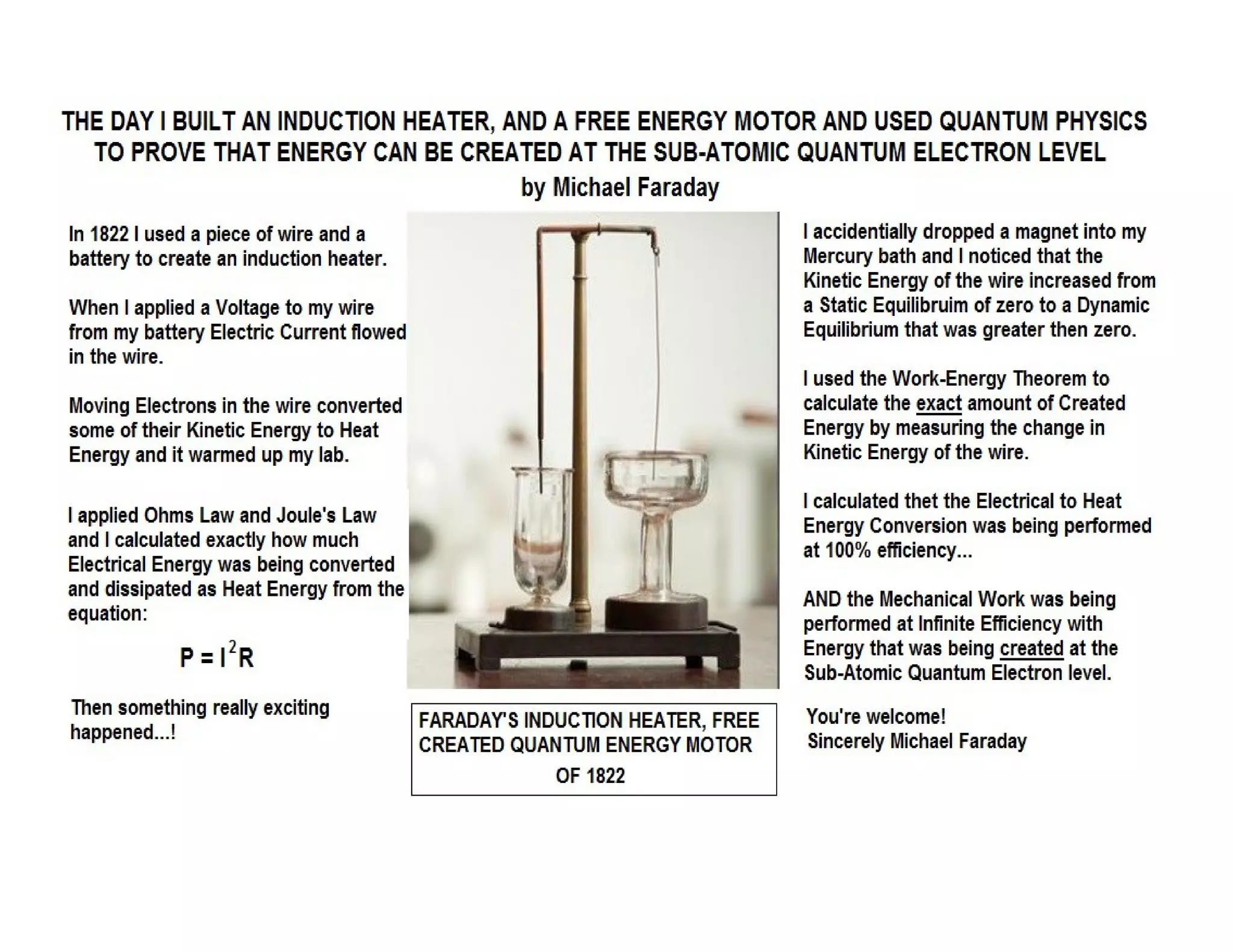 MICHAEL FARADAY BUILDS WORLD'S 1ST INFINITE OVERUNITY ELECTRIC MOTOR ...