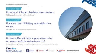 Faraday Battery Challenge webinar series: Lithium-sulfur batteries: a ...