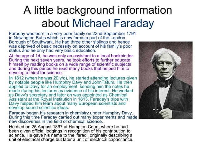 Michael Faraday ppt | PPT | Physics | Science