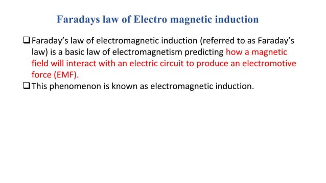 Faradays law of EMI.pptx | Physics | Science
