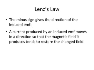 Faradays laws lenz law | PPT