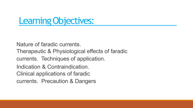 Faradic current.pptx | Physical Therapy | Wellness