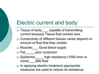 faradic current and its effects and stimulations | PPTX