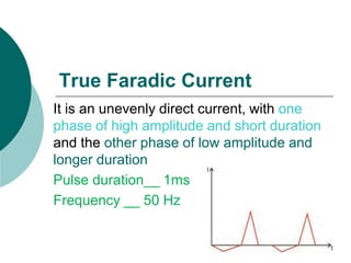 faradic current and its effects and stimulations | PPTX