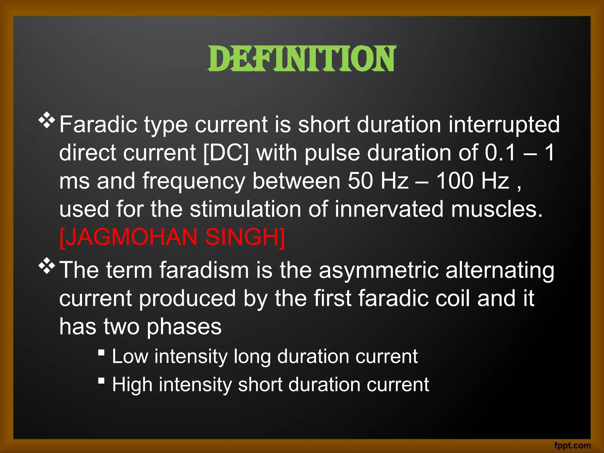 faradic current ppt.pptx by gokulakrishnan | PPTX