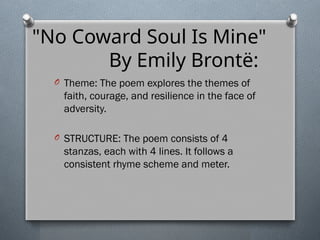 FARAH-SHEHZADI ppt no coward soul is mine | PPT