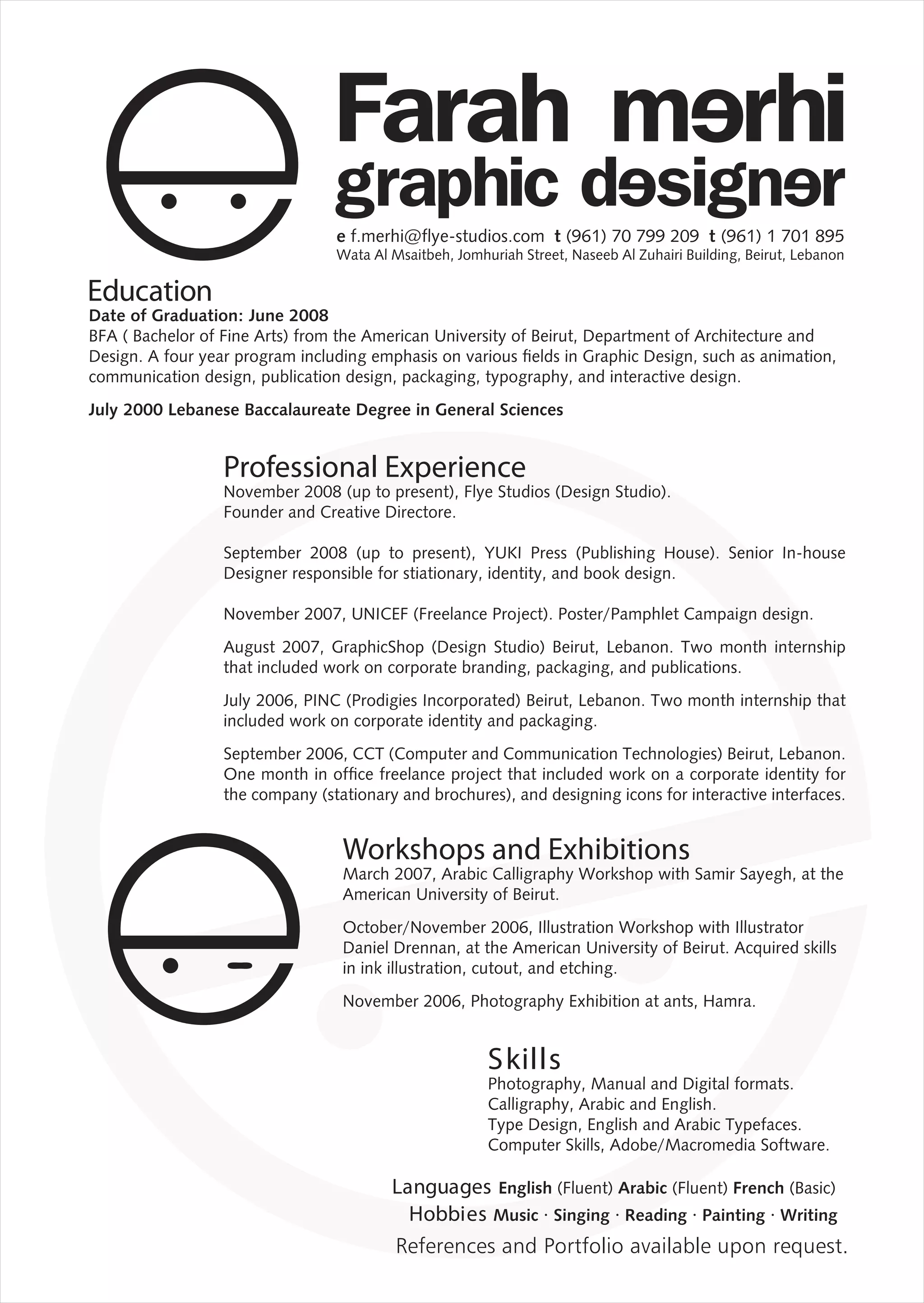 Farah Merhi Resume | PDF