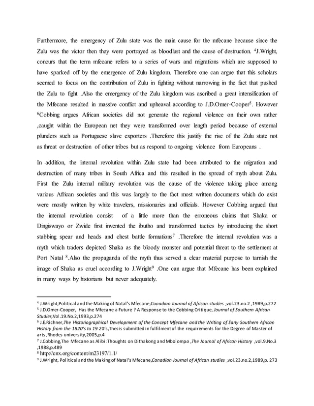 How do you account for the Mfecane? Justify your answer with concrete ...