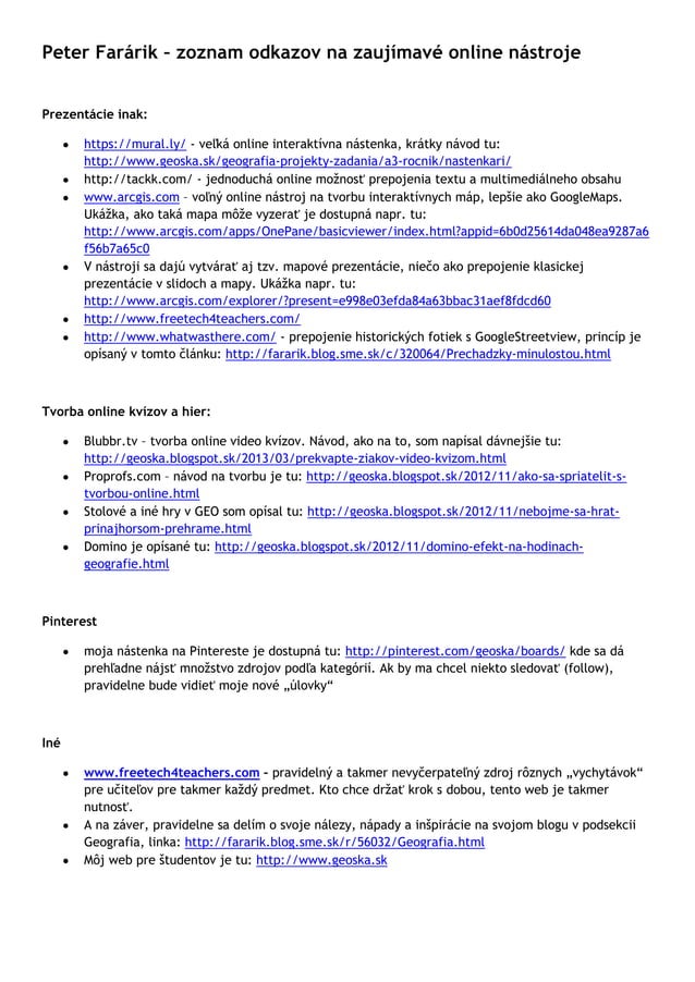 Fararik zoznam odkazov | PDF