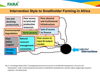 Transformation of the Smallholder Farming System: an Imperative for ...