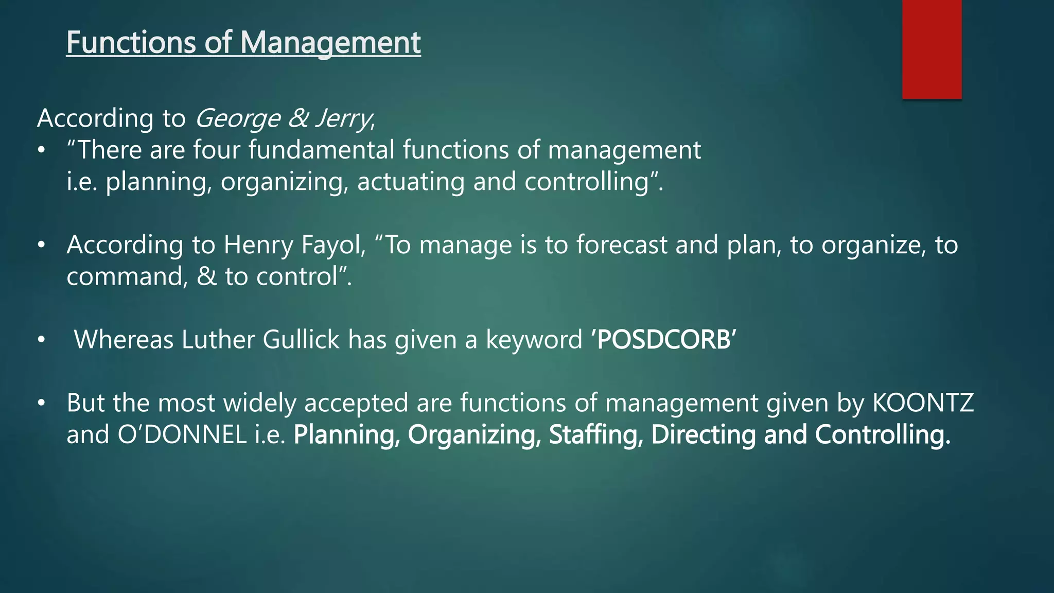 Management Process & Principles of School Management | PPTX