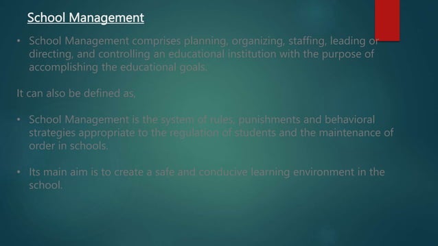 Management Process & Principles of School Management | PPTX
