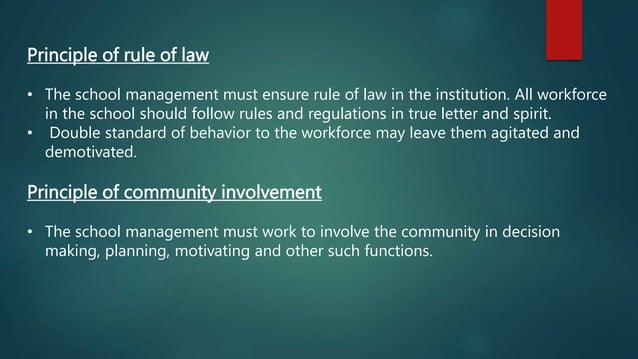 Management Process & Principles of School Management | PPTX