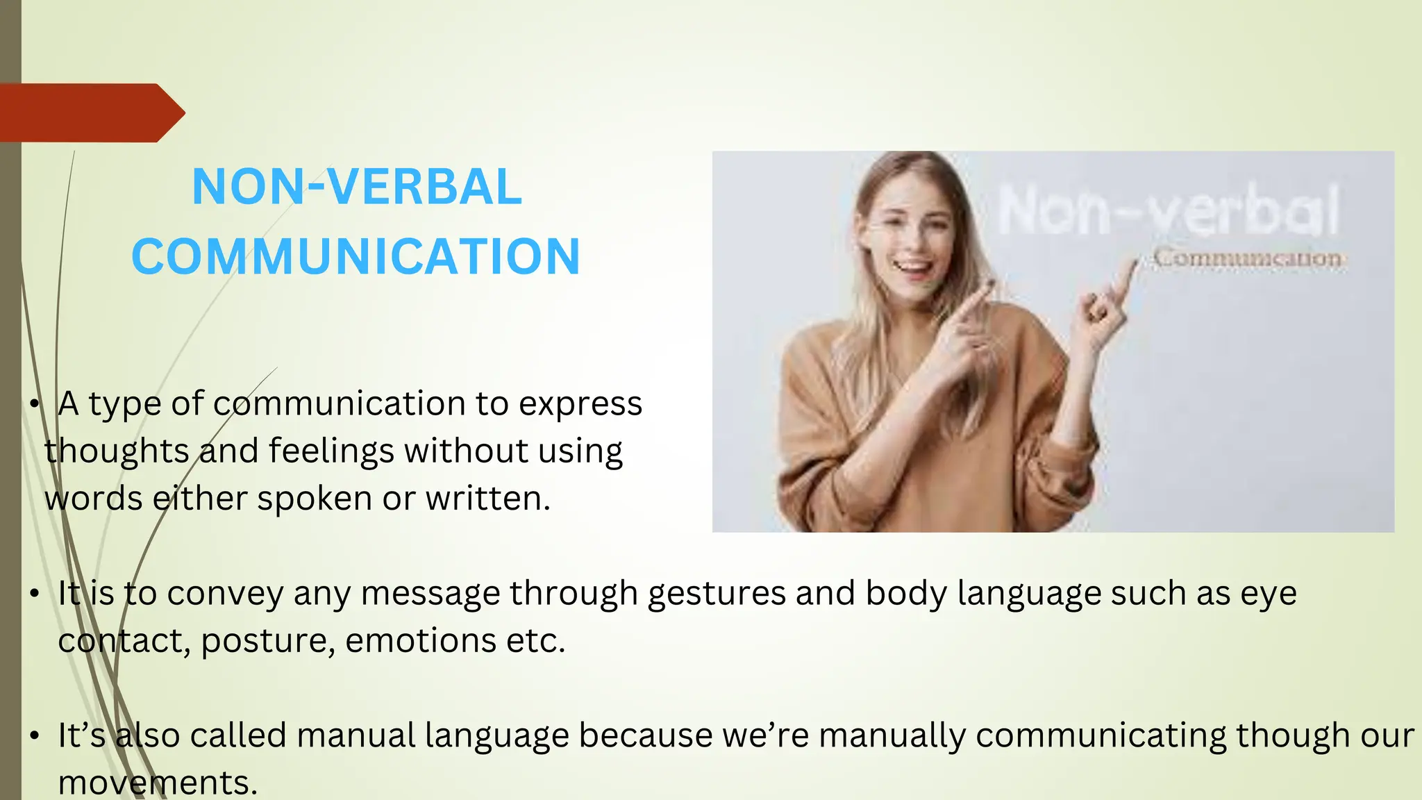 non verbal communications types and daily uses of non verbal communication | PPTX