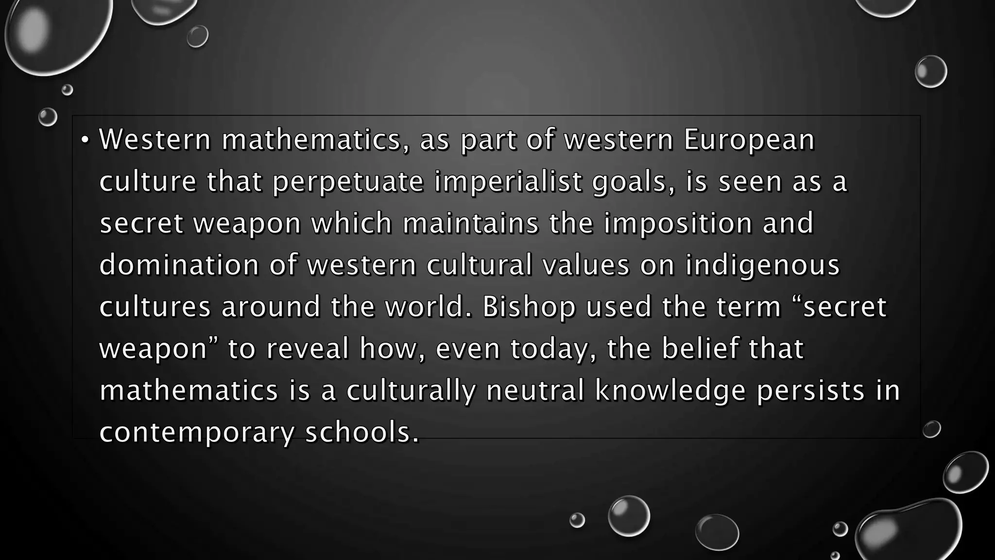 Western Mathematics A Secret Weapon of Imperialism | PPTX