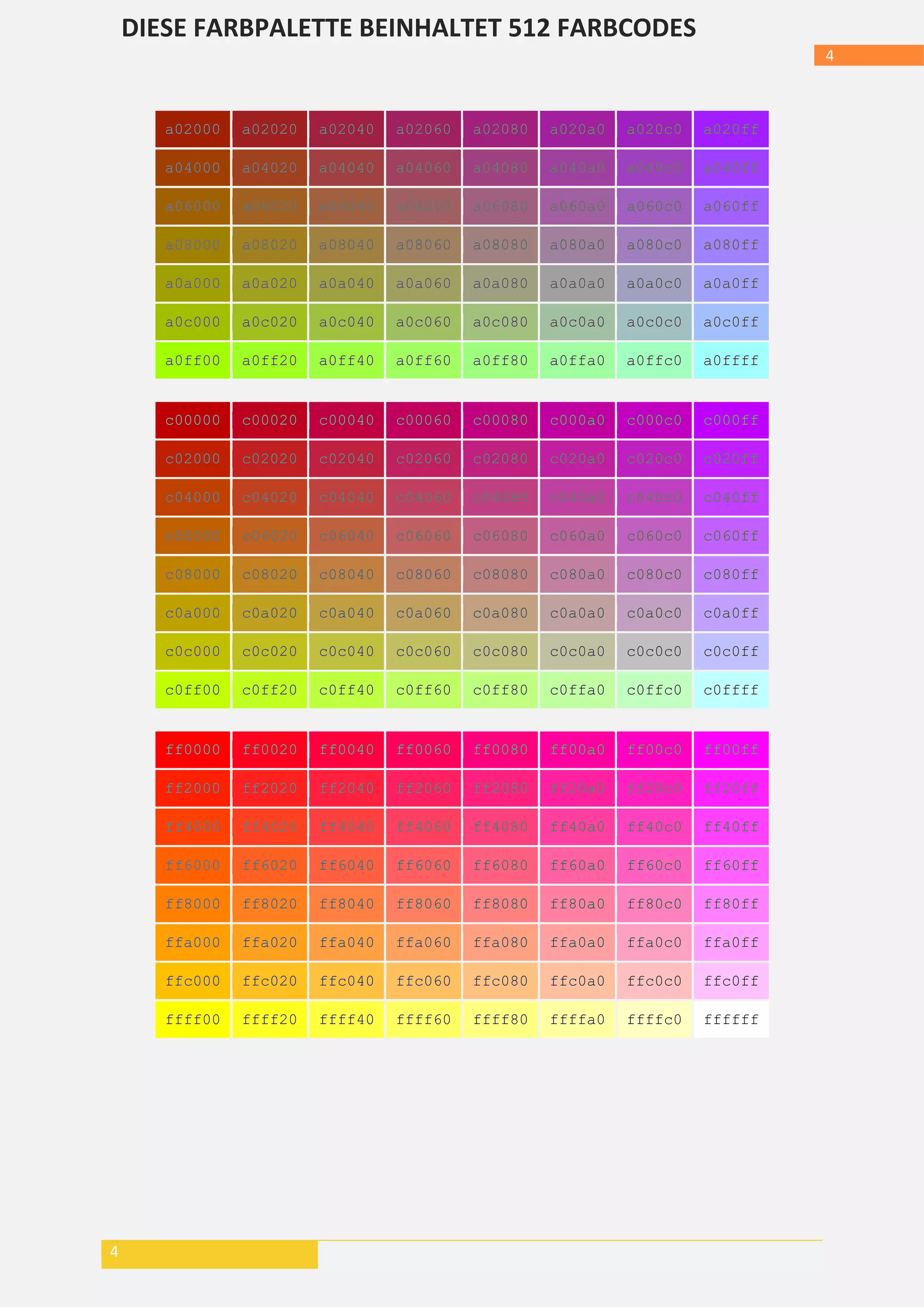 Farbpalette - Farbcodes | PDF