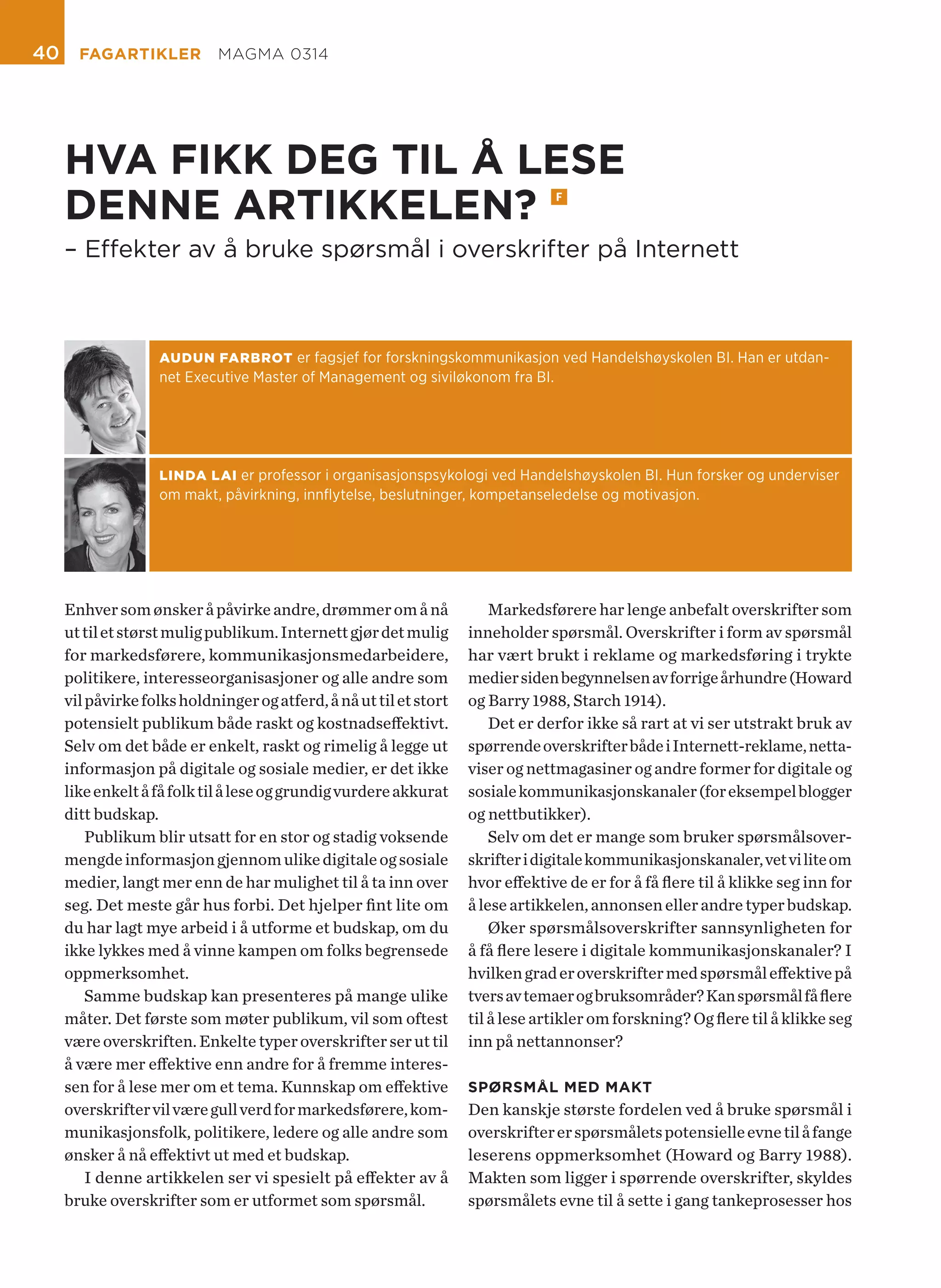 Hva fikk deg til å lese denne artikkelen? | PDF