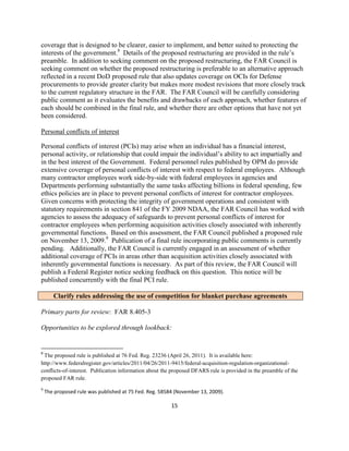 Federal Acquistion Regulation Preliminary Regulatory Reform Plan | PDF