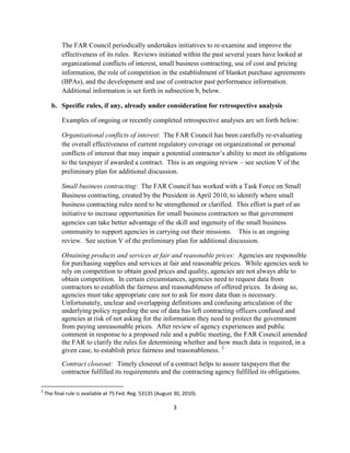 Federal Acquistion Regulation Preliminary Regulatory Reform Plan | PDF