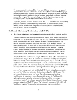 Federal Acquistion Regulation Preliminary Regulatory Reform Plan | PDF