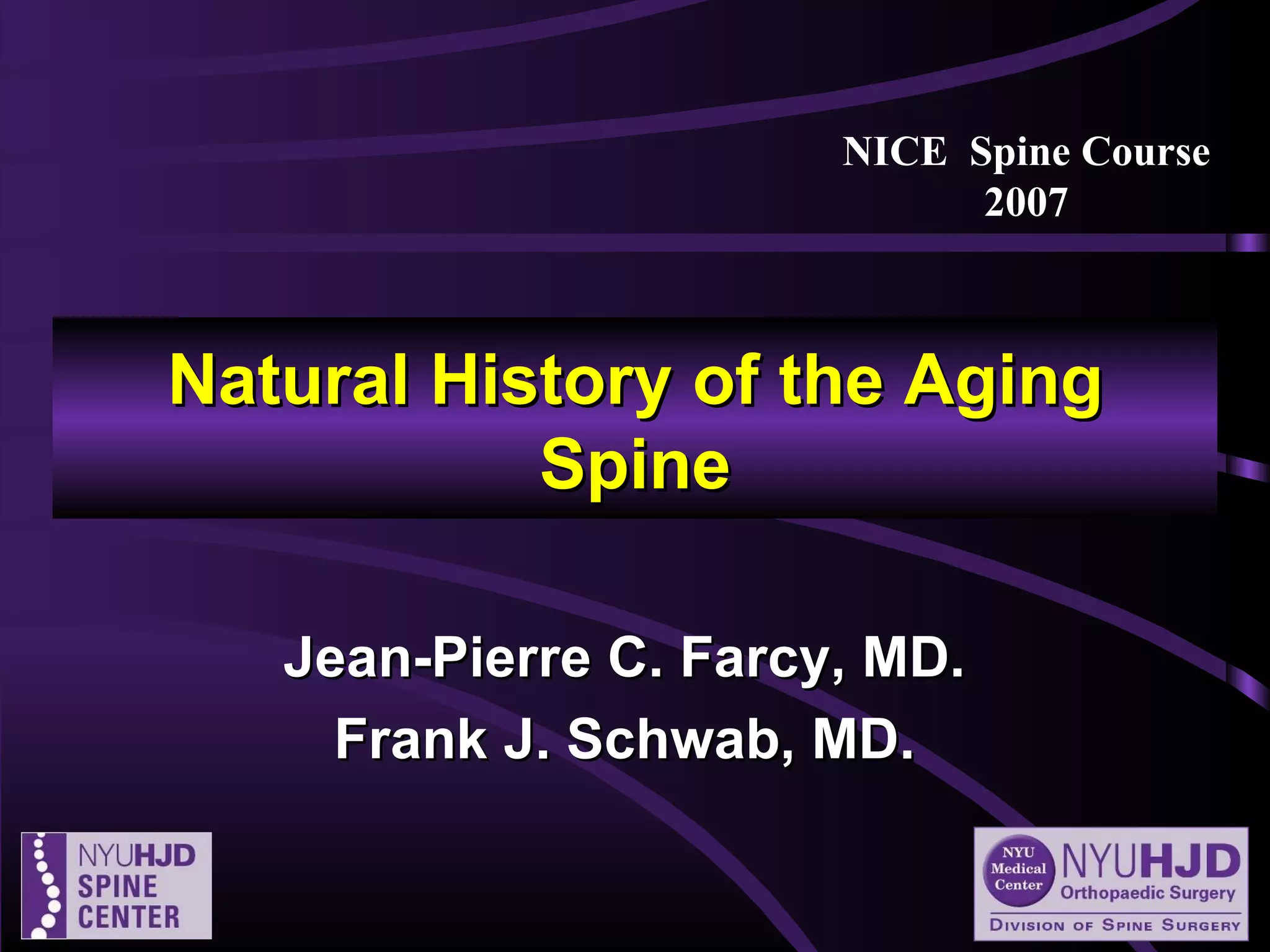 Spine Natural History Through Human Life | PPT