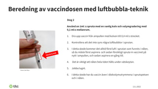 Färdigställande av coronavaccinet från en flerdosampull med luftbubbla ...