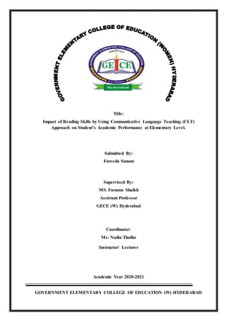 Impact Of Reading Skills By Using Communicative Language Teaching (CLT ...