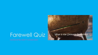 Farewell quiz 2015 HBTI | PPT