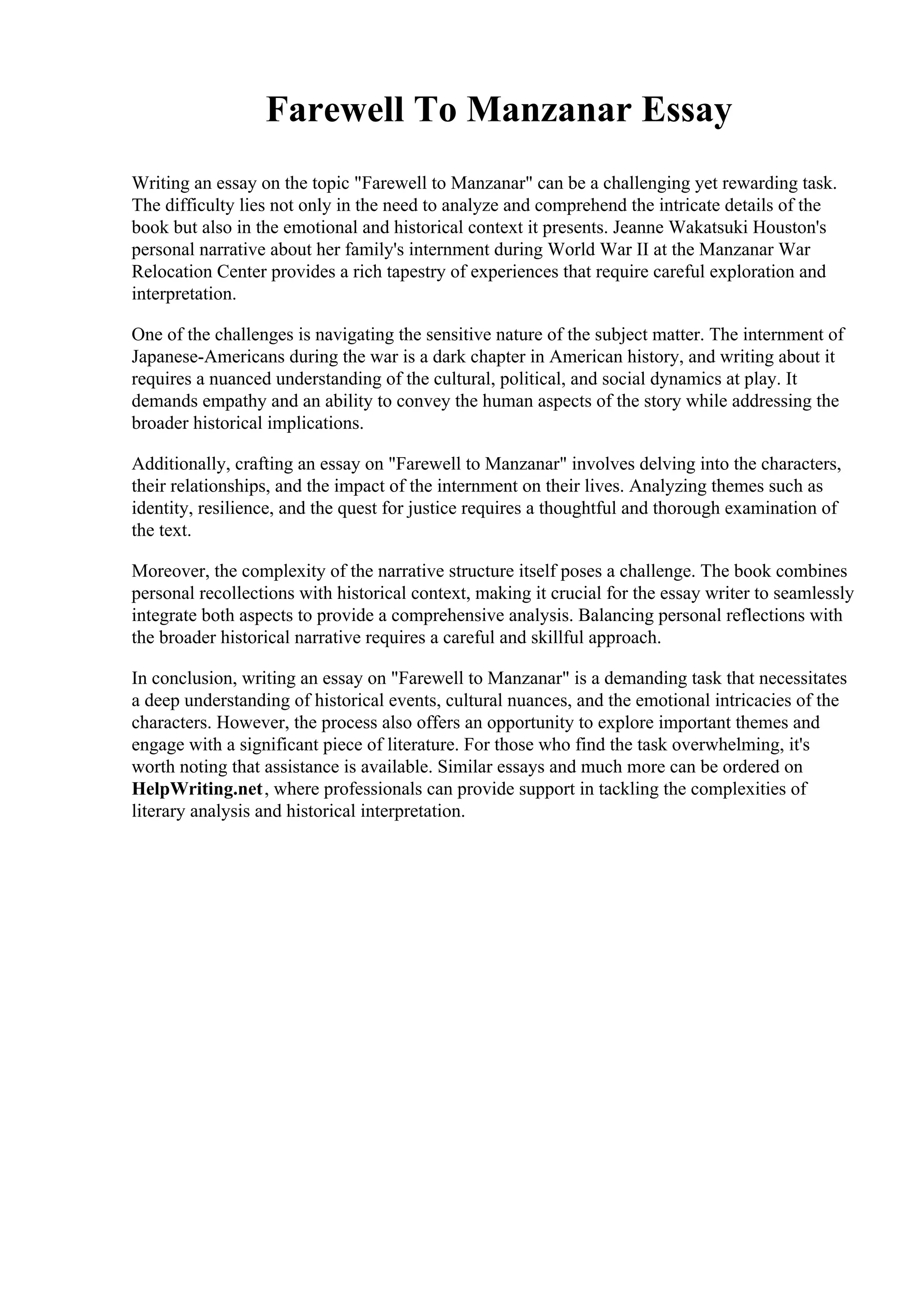 Farewell To Manzanar Essay.pdf