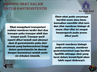 Farfis ii absorbsi obat dalam gastrointestin | PPT