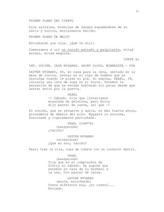 Guión "FARGO", Episodio Piloto, Primera Temporada (EXTRACTO) | PDF