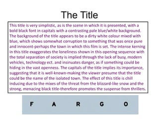 'Fargo' Opening scene annotation | PPT