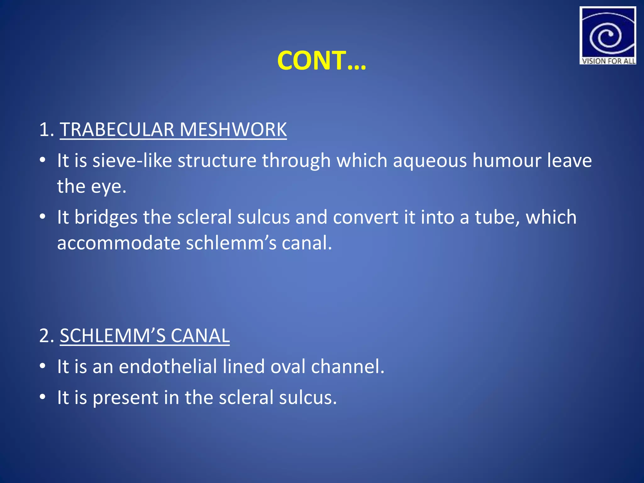 Aqueous humour products and drainage | PPTX