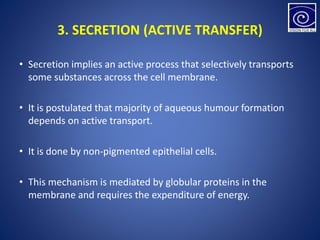 Aqueous humour products and drainage | PPTX