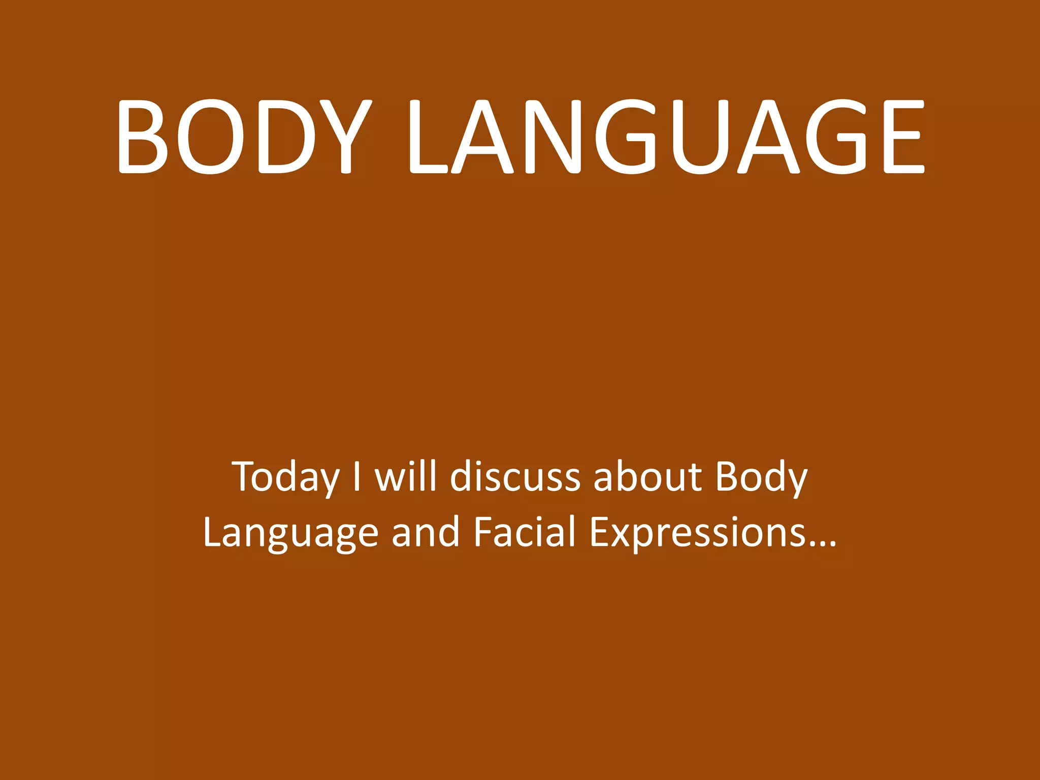 BODY LANGUAGE | PPT