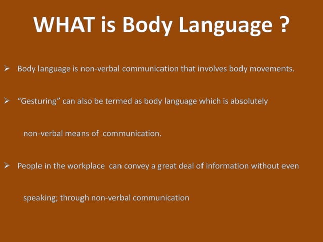BODY LANGUAGE | PPT