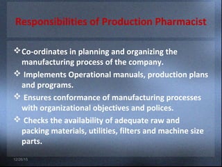 Production manager | PPT
