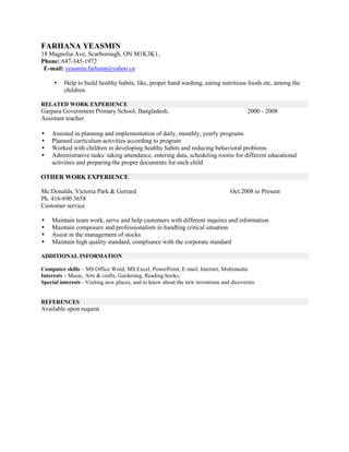Farhana yeasmin | DOCX