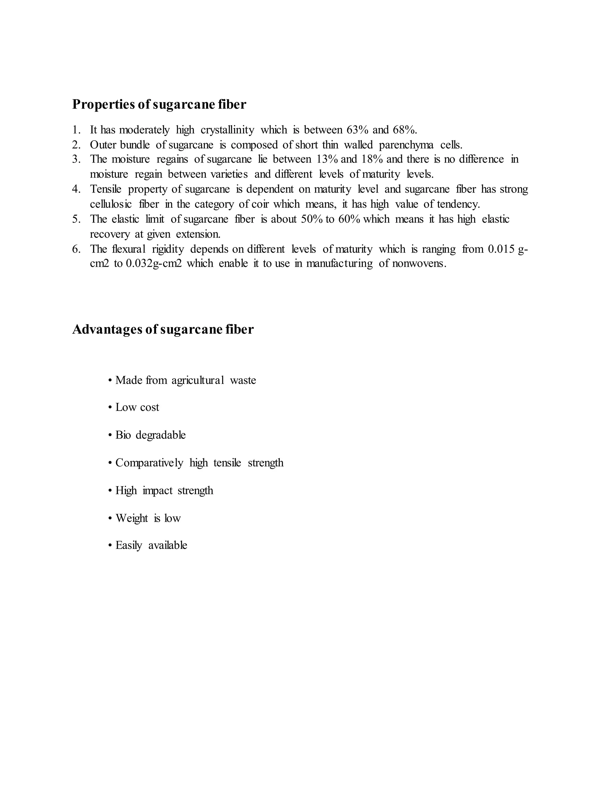 Extraction of sugarcane fibers | DOCX