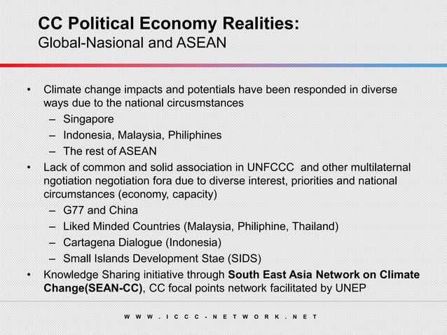 ASEAN and Climate Change Issues: Challenges and Opportunities | PPT
