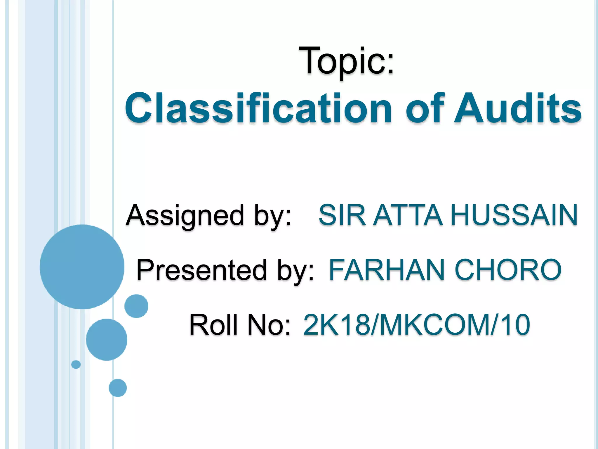 Clasification of Audit | PPTX