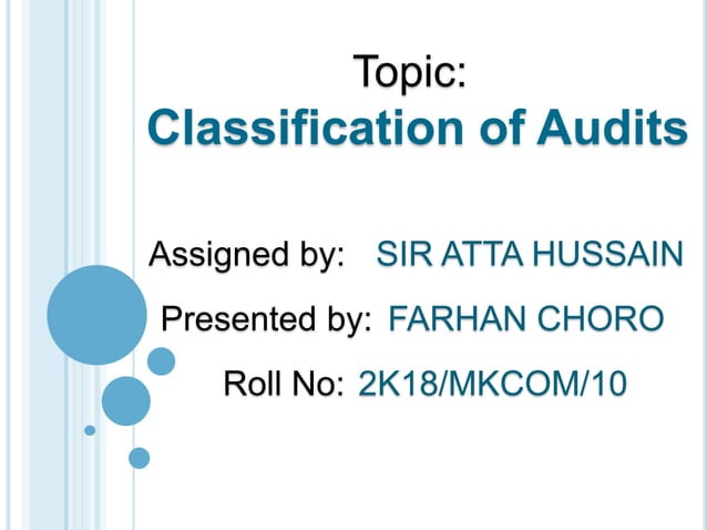 Clasification of Audit | PPTX