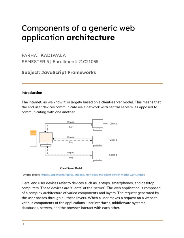 Components of a Generic Web Application Architecture | PDF