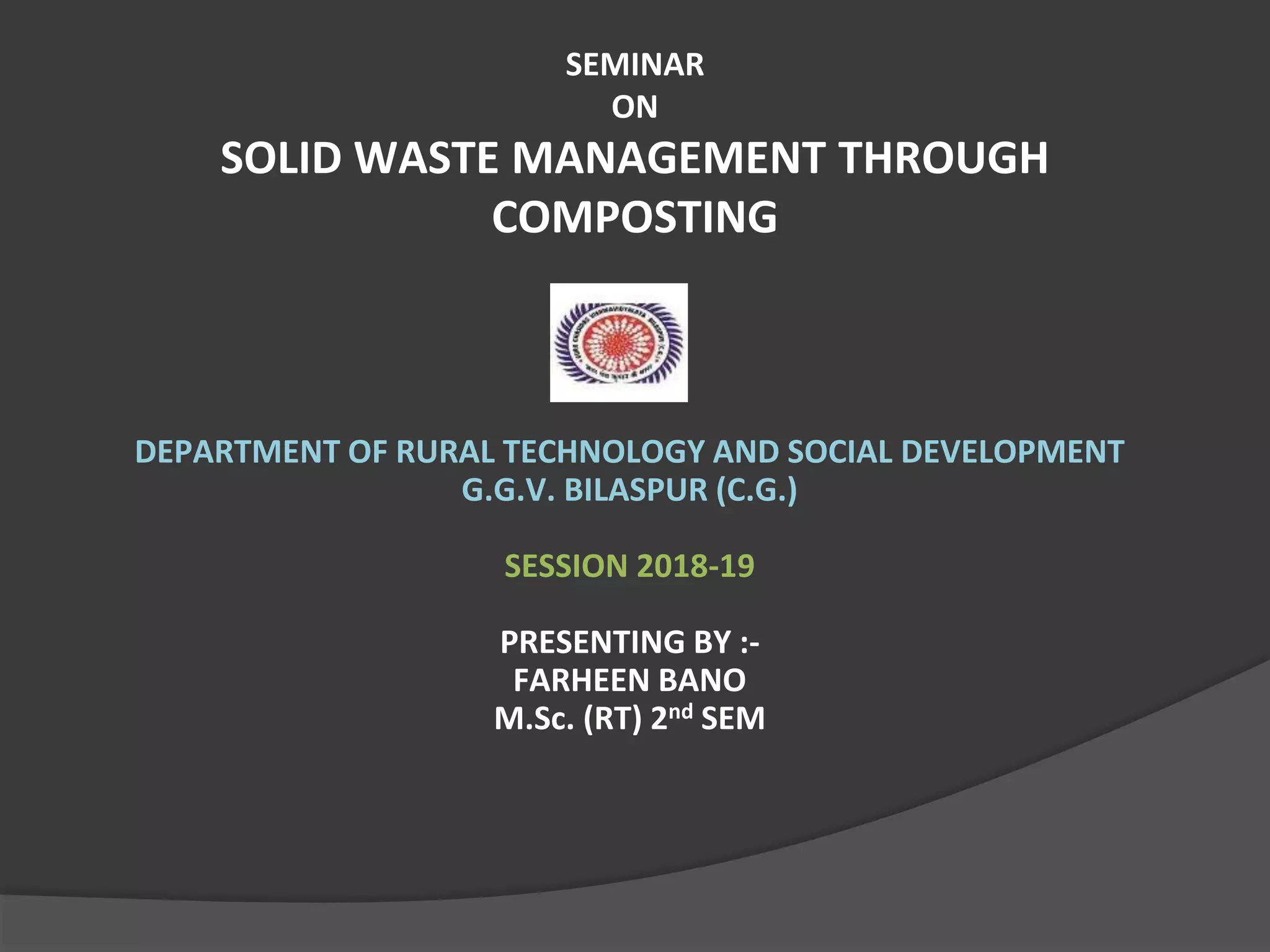 solid waste management through composting | PPTX