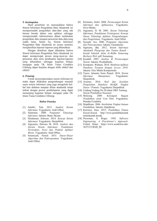 Jurnal Perancangan Sistem Informasi Pengolahan Data Akademik | PDF