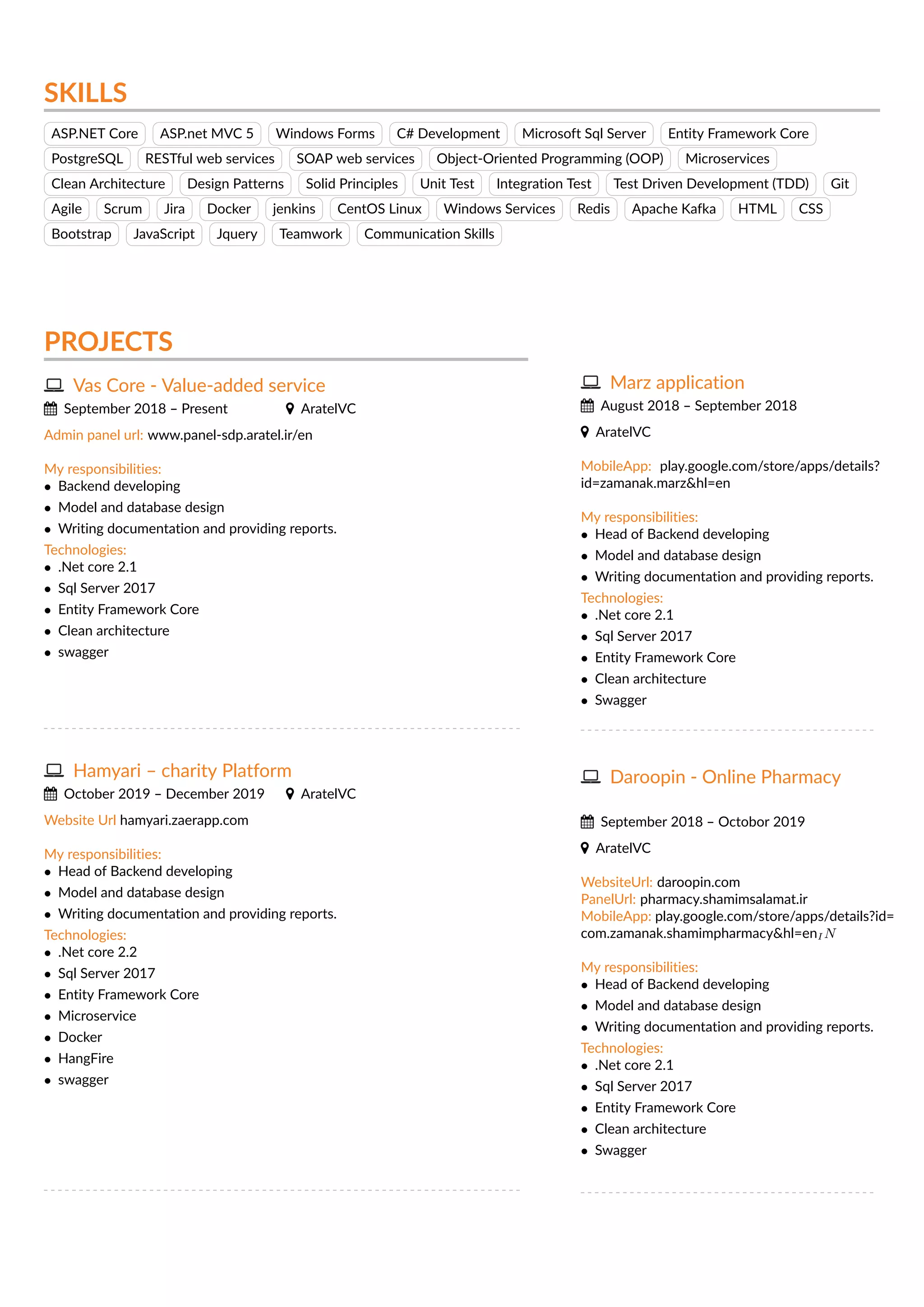 Farid salehi - CV - .Net Developer | PDF